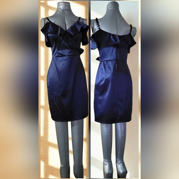 BCX | Dresses | Bcx Midnight Blue Ruffle Mini Dress | Poshmark